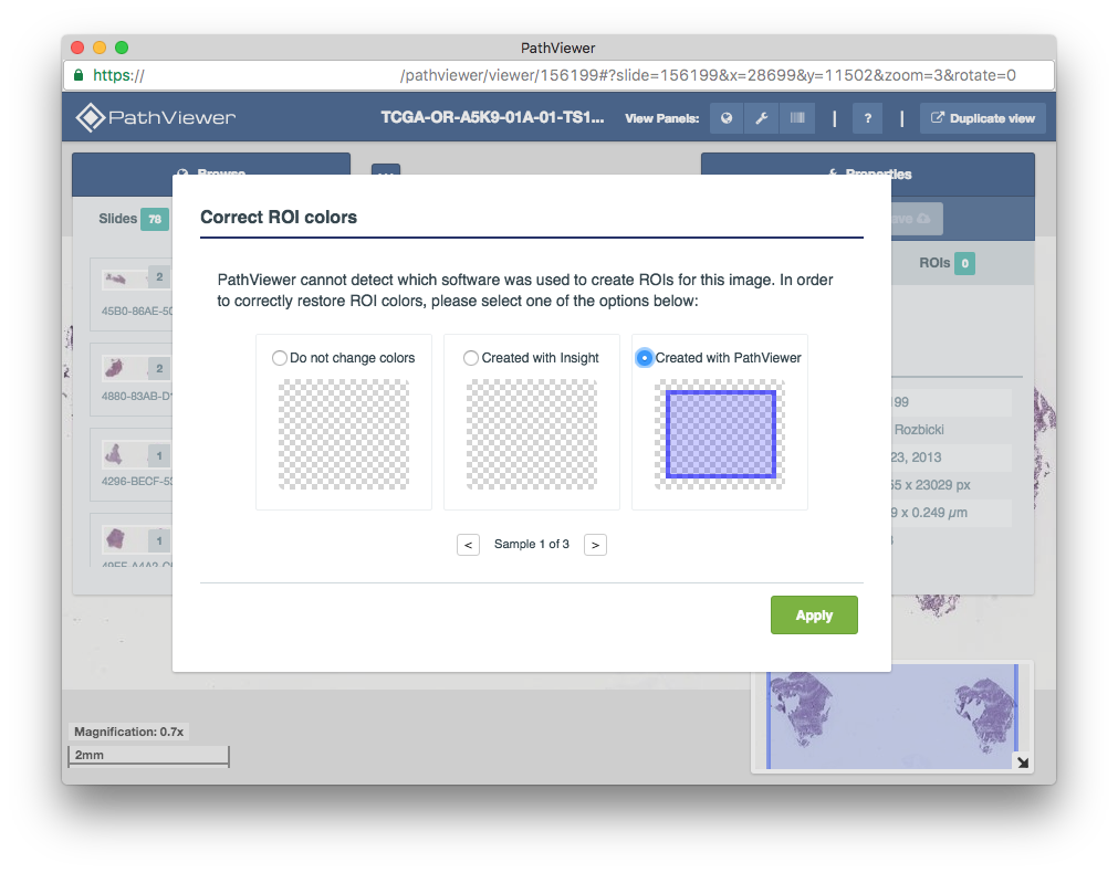 OMERO.insight compatibility — PathViewer 3.7.1 documentation